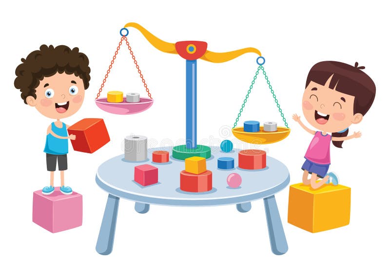 Little Students Using Scales of Justice Stock Vector - Illustration of ...