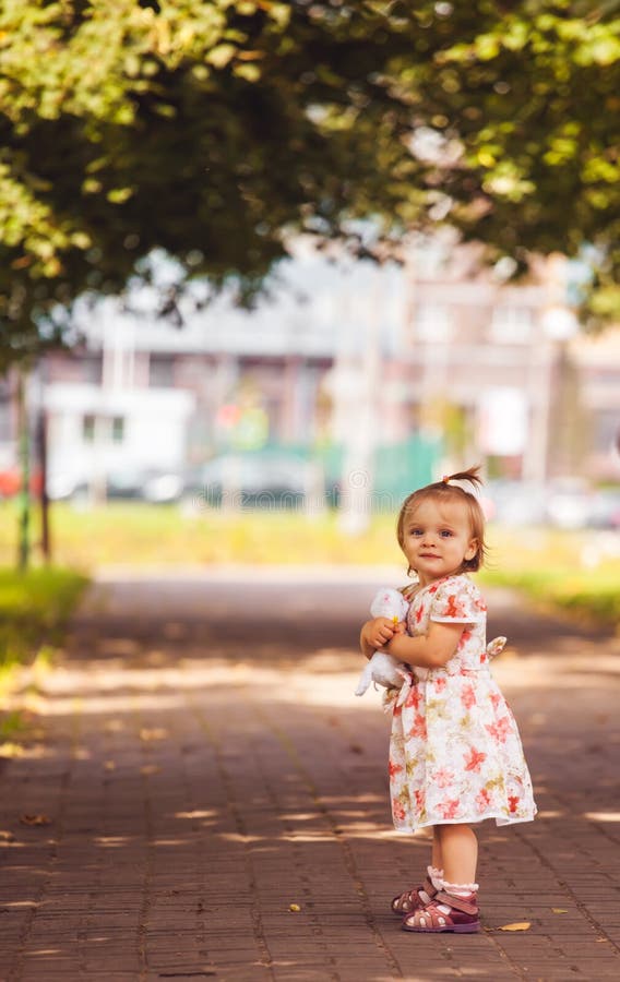 Little summer girl stock image. Image of cute, bright - 91254587