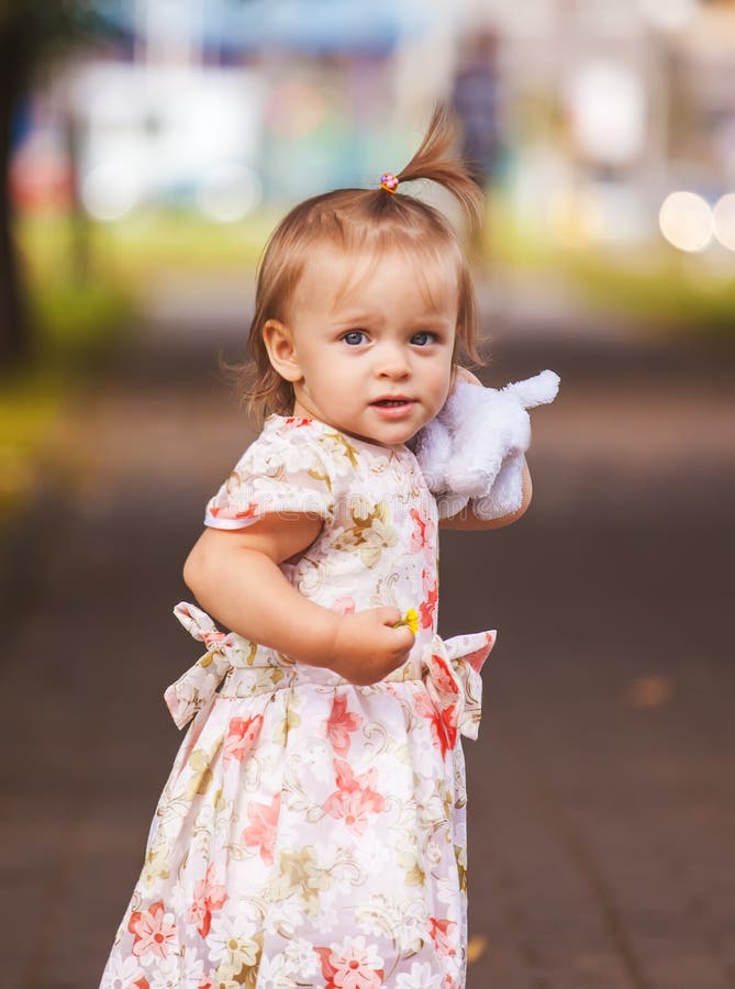 Little summer girl stock image. Image of offspring, cheerful - 91254593