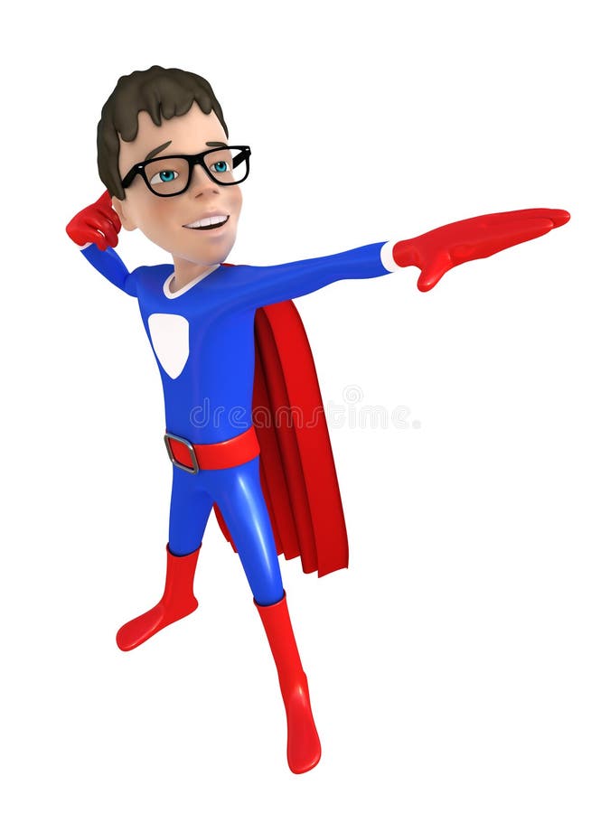 Little superhero posing stock illustration. Illustration of animated ...