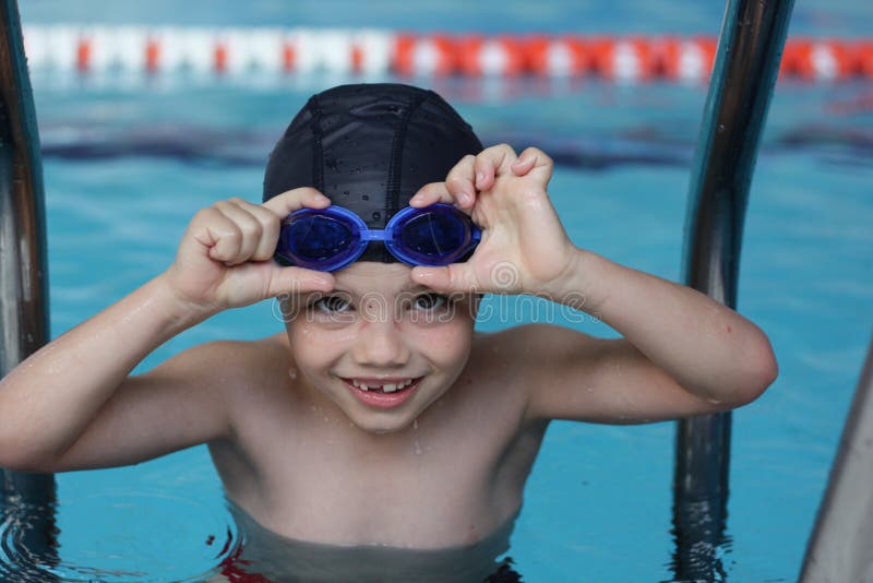 Little swimmer stock photo. Image of goggles, pool, watersport - 19869986