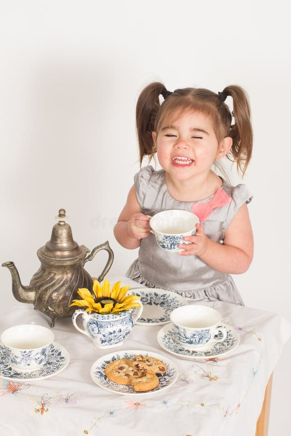 Little Tea Party stock image. Image of toddler, poses - 46320861