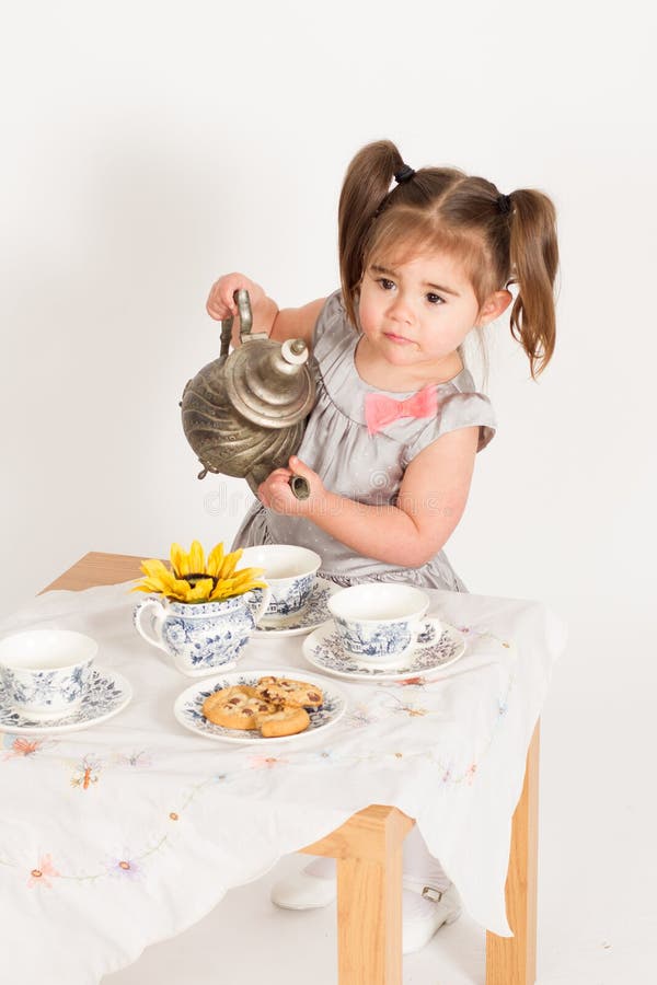Little Tea Party stock image. Image of pose, studio, prop - 46320873