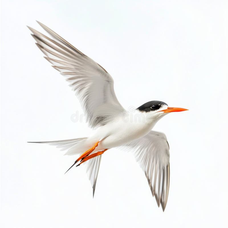 Little Tern Soars Effortlessly through the Air, Its Pointed Wings ...