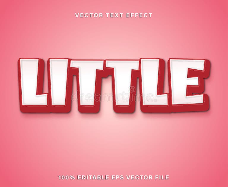 Little Text Effect Cartoon 3d Editable Text Stock Vector - Illustration ...