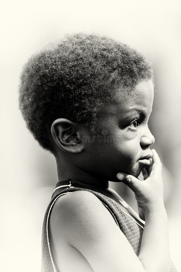 Sad Little Kid Thinking in Sunny Winter Day Stock Image - Image of ...