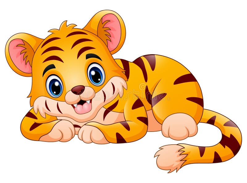 The Little Tiger Make a Happy Stock Vector - Illustration of hello ...
