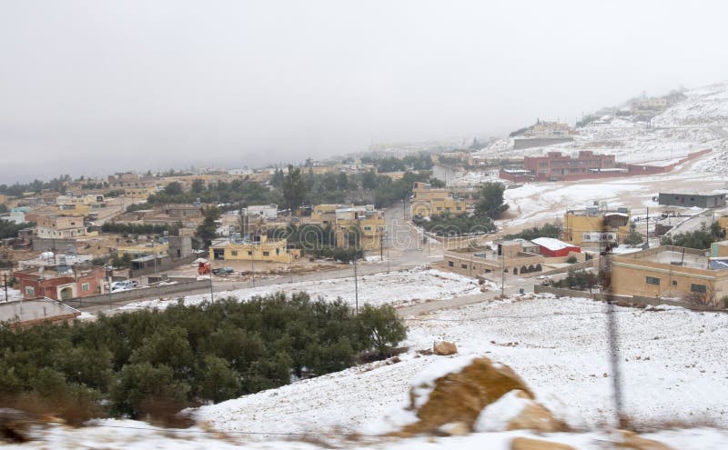 Snow in Jordan stock photo. Image of mountains, named - 59159928