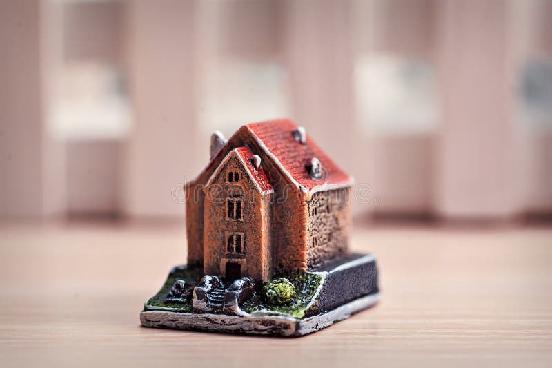 Little Toy House on a Wooden Background Stock Image - Image of ...