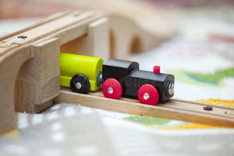 Little toy wooden train stock photo. Image of playground - 37056752