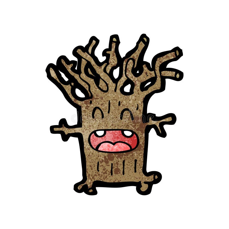 Little Tree Cartoon Character Stock Vector - Illustration of grunge ...