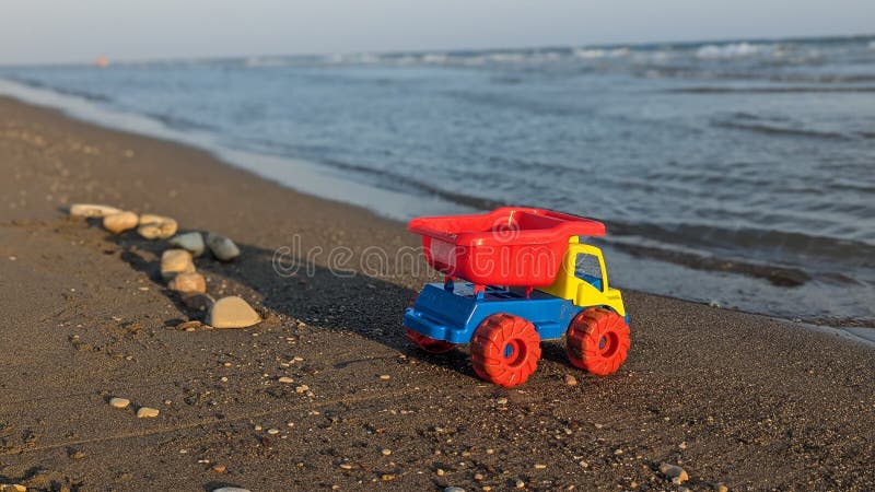 The Little Truck at the Sand Stock Photo - Image of vehicle, truck ...