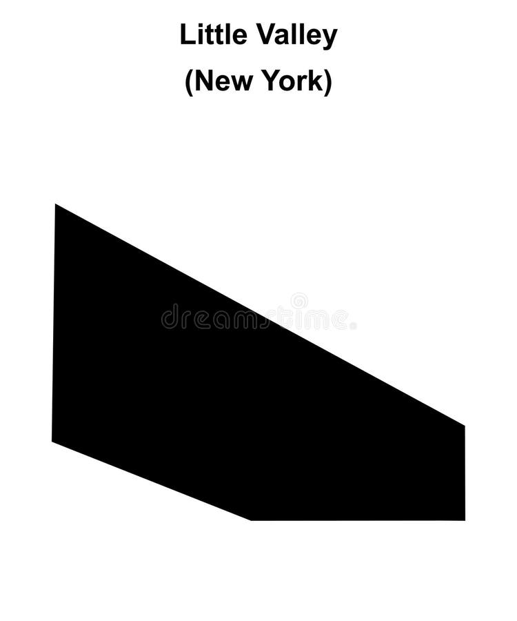 Little Valley outline map stock vector. Illustration of template ...