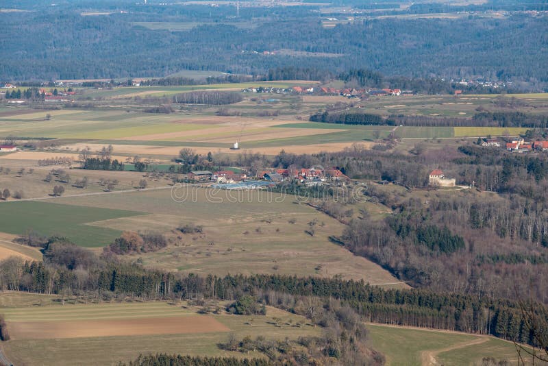Little Village in the Middle of the German Countryside with Hills ...