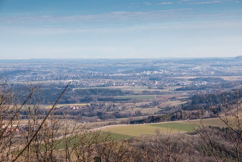 Little Village in the Middle of the German Countryside with Hills ...