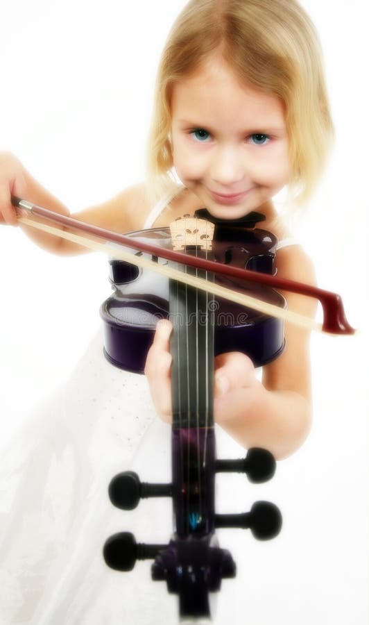 Kids playing violin stock photo. Image of education, isolated - 18213100