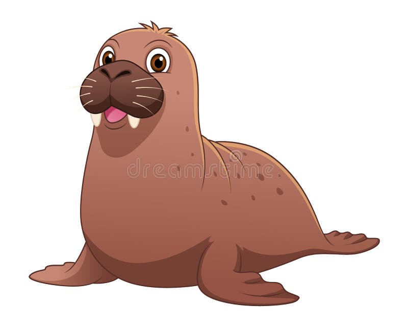 Little Walrus Cartoon Animal Illustration Stock Illustration ...