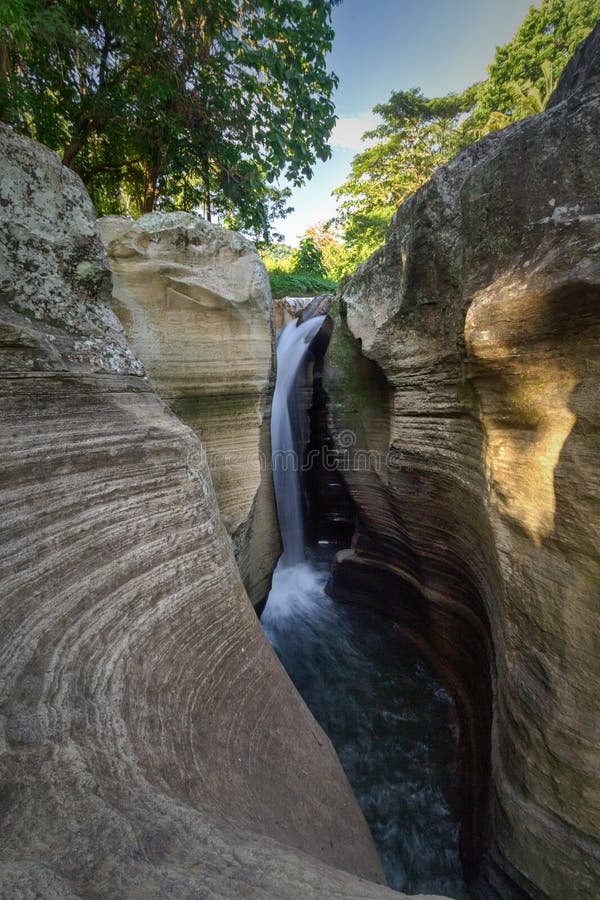 Little Waterfall from Sampang Stock Photo - Image of cliff, wilderness ...
