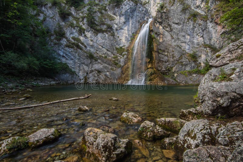 Little Waterfall with Shallow Water Stock Image - Image of flow, nature ...