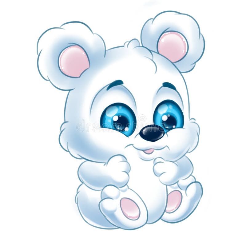 Little white bear cartoon stock illustration. Illustration of drawing ...