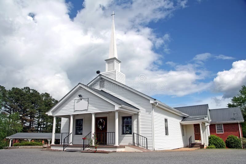 Little white church stock photo. Image of building, crucifix - 2358746