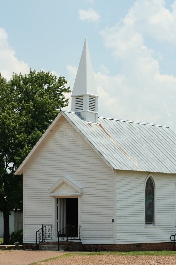 Little White Church stock image. Image of religion, wood - 26066899