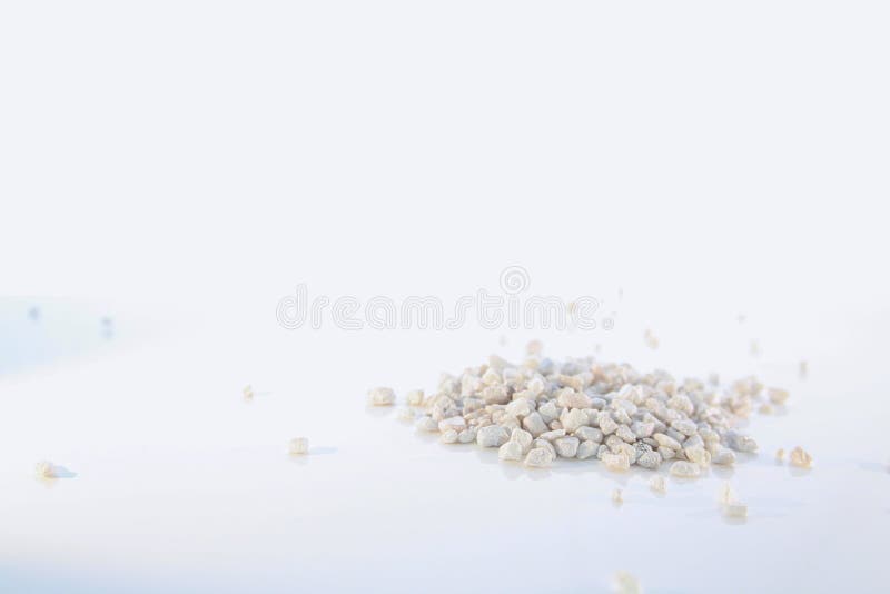 Little White Stones in a Small Pile Isolated Stock Photo - Image of ...