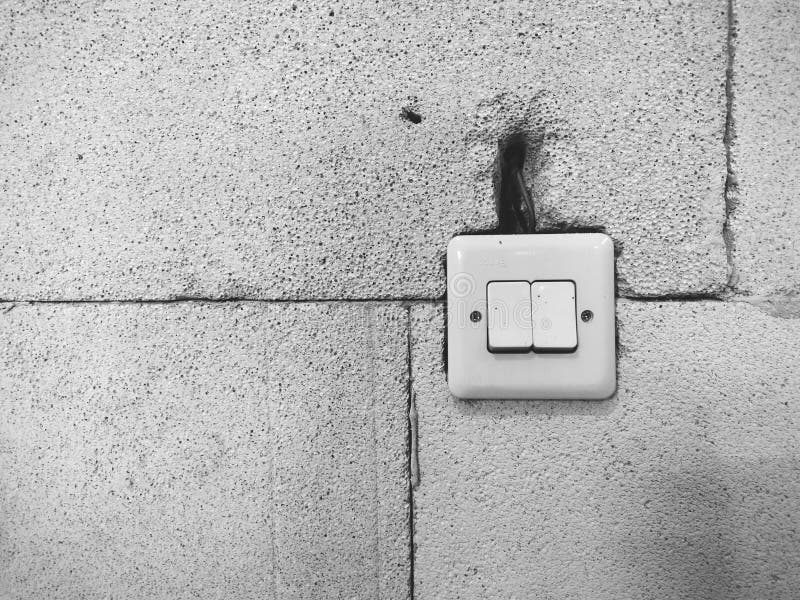 Little White Switch on the Wall Stock Image - Image of flooring, circle ...