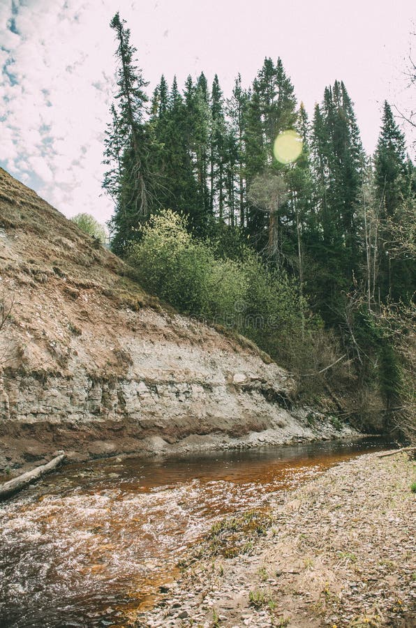 The Little Winding Brook, the View from the High Bank Stock Photo ...