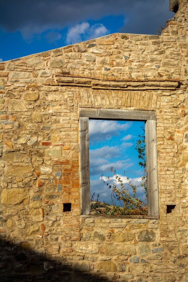 Little Window on the Sky Created in the Wall of a Castle Stock Photo ...