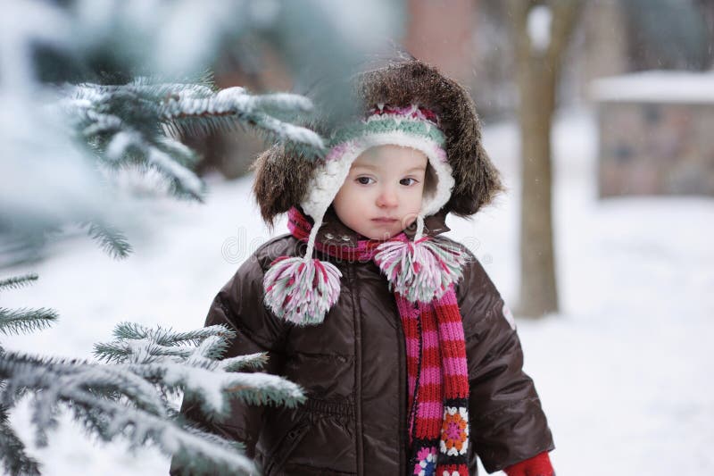 Little winter baby girl stock photo. Image of childcare - 12435436