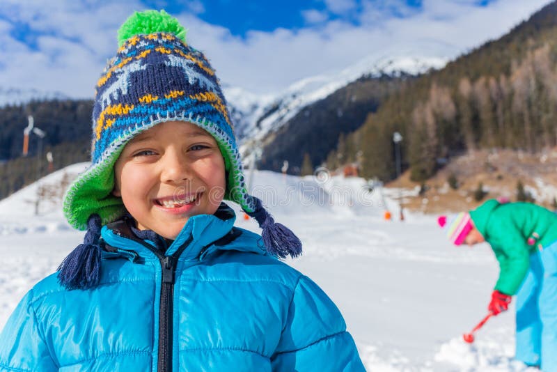 Little winter boy stock photo. Image of lifestyle, smiling - 63608492