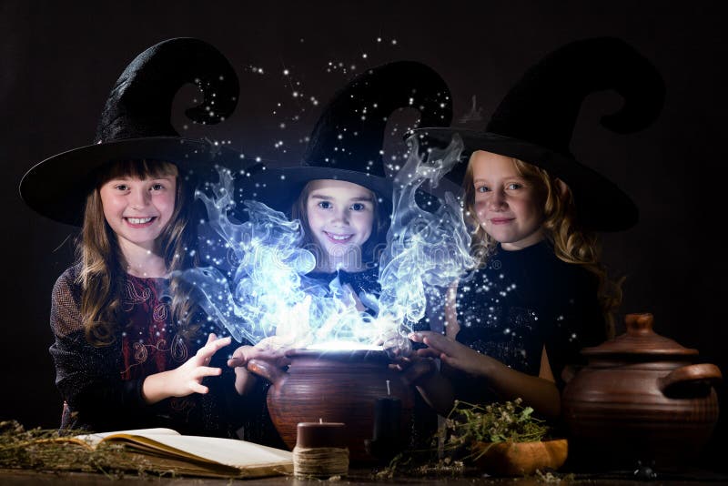 Little witches stock image. Image of fantasy, halloween - 41842869