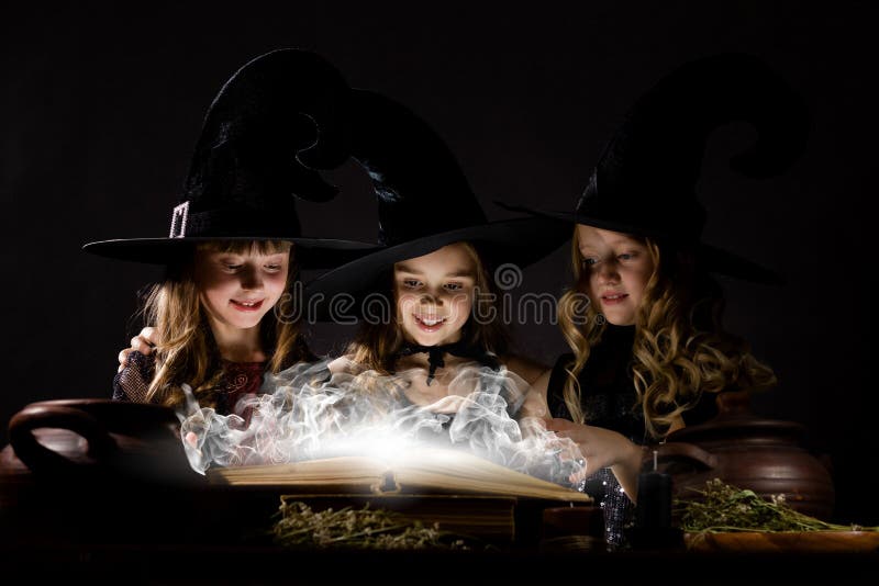 Little witches stock photo. Image of frightening, celebrate - 42896490