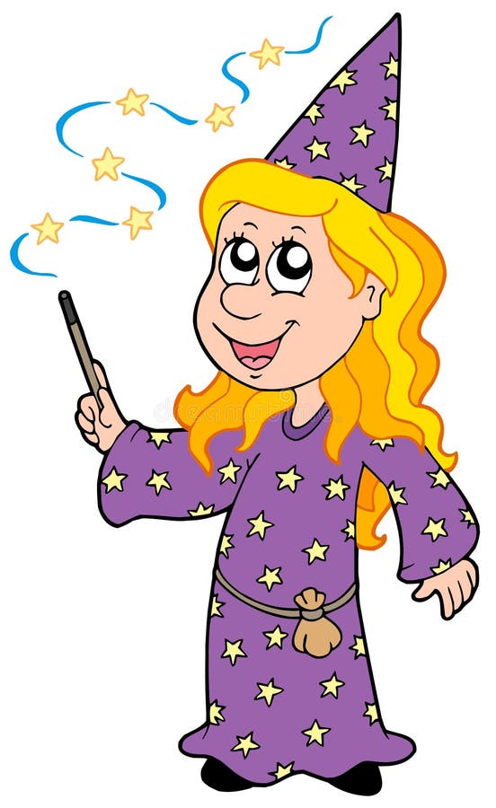 Little wizard girl stock vector. Illustration of children - 10367220