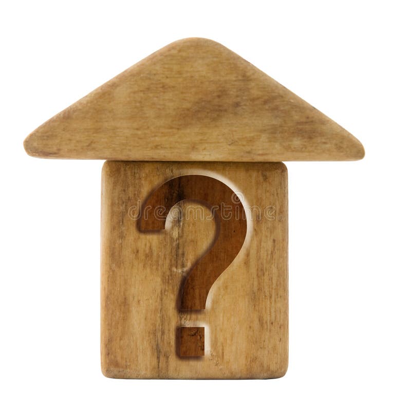 Little Wooden House with Question Mark Stock Image - Image of ...