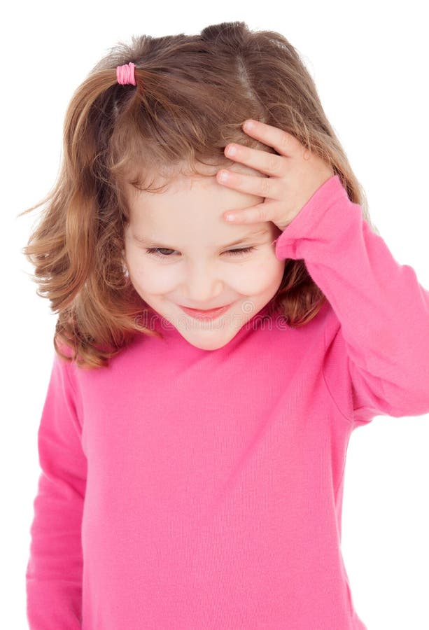 Little Worried after Making a Prank Stock Image - Image of people, girl ...