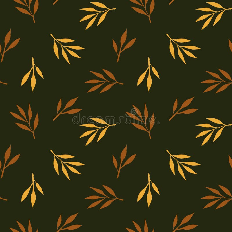 Little Yellow Brown Branches, Vector Seamless Pattern Stock Vector ...