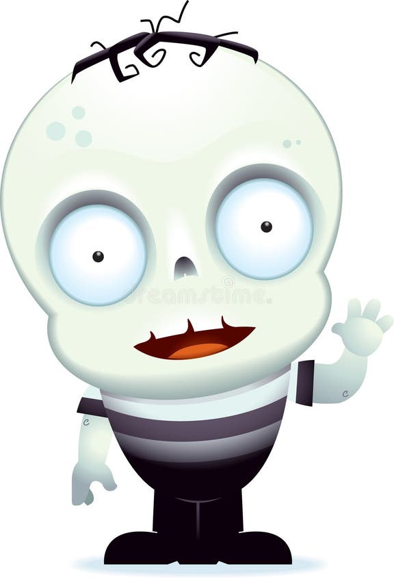Little Zombie Waving stock vector. Illustration of waving - 8994820