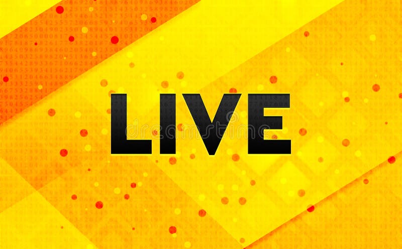Live Abstract Digital Banner Yellow Background Stock Illustration ...