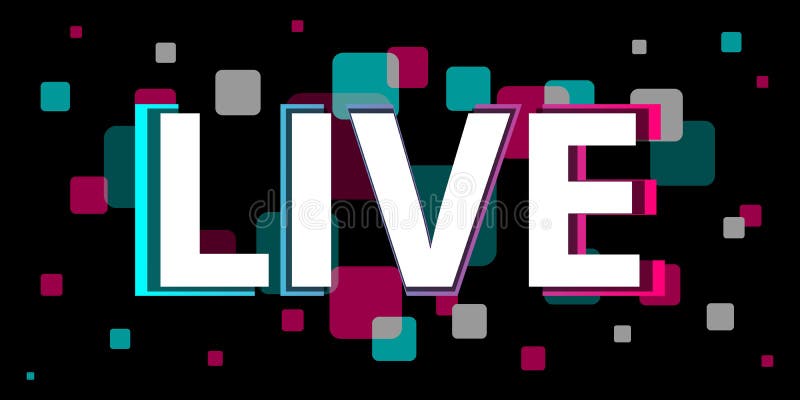 Live. Abstract Symbol in the Style of a Popular Social Network. Flat ...