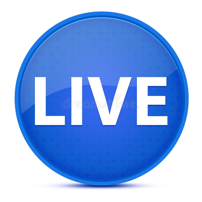 Live Aesthetic Glossy Blue Round Button Abstract Stock Illustration ...