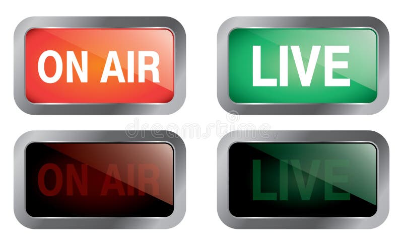 Live on air stock vector. Illustration of chrome, elements - 17346689