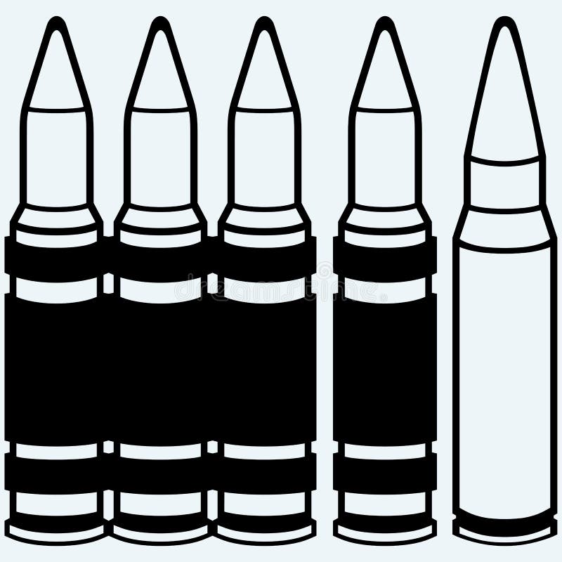 Ammunition Silhouettes Set. Stock Vector - Illustration of battle ...