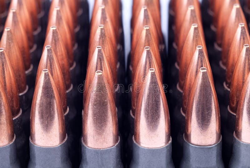 Live Ammunition for the Rifle Stock Photo - Image of closeup, round ...