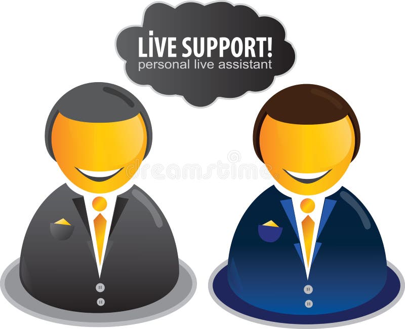 Live Assistant Icon stock vector. Illustration of drawing - 6616836