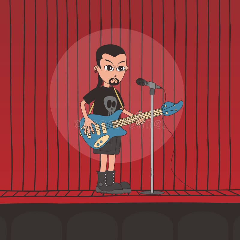 Live Band Boy Cartoon Character Stock Vector - Illustration of concert ...