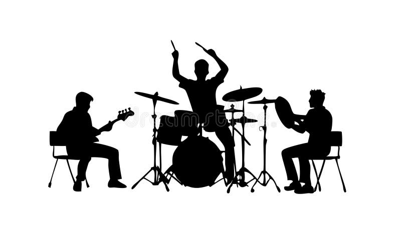 Live Band Performing Music Silhouette, Vector Design Generative AI ...