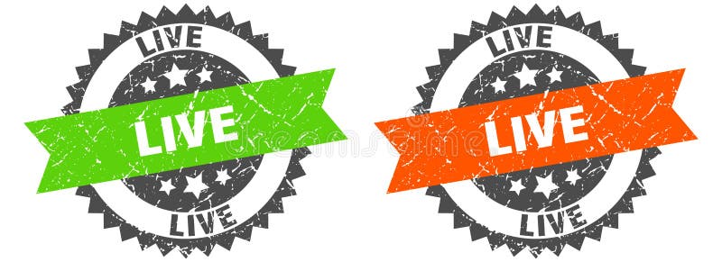 Live Band Sign. Live Grunge Stamp Set Stock Vector - Illustration of ...