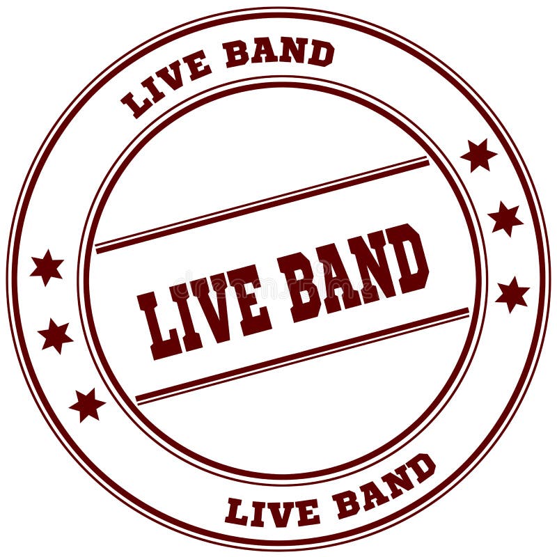 LIVE BAND Stamp. Sticker. Seal Stock Illustration - Illustration of ...